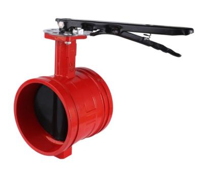 China Low Temperature Rubber Coated Disc Grooved End Butterfly Valve with Ductile Iron Body for sale