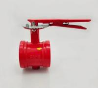 China Low Temperature Rubber Coated Disc Grooved End Butterfly Valve with Ductile Iron Body for sale