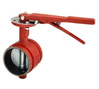China Structure and Port Size PN16 PN20 Ductile Iron Grooved Butterfly Valve with OEM for sale