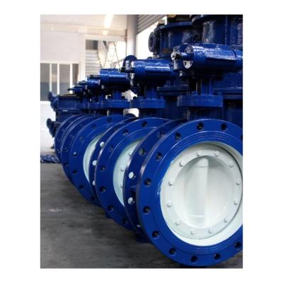 China DN1000 Pn16 Medium Temperature Double Eccentric Flange Butterfly Valve for Industrial for sale