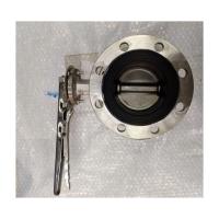 China Stainless Steel Handle Double Flange Butterfly Valve for Oil Media and Industrial for sale