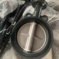China CF8 Cast Iron Plate Water Media 10K Handle Manual Operated DK Wafer Butterfly Valve for sale