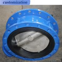 China Water Heater Service Valves INDUSTRIAL Pn16 Worm Gear Ductile Iron Double Flange Eccentric Butterfly Valve for sale