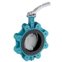 China Diaphragm Structure Hydraulic CF8 Di Ci EPDM PTFE Strong Acid Lever Lug Butterfly Valve for sale