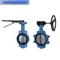 China Diaphragm Structure Hydraulic CF8 Di Ci EPDM PTFE Strong Acid Lever Lug Butterfly Valve for sale