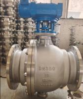 China Flange End Worm Gear Industrial Trunnion Ball Valve Stainless Steel/ WCB Construction for sale