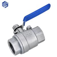 China General 2PC Stainless Steel Internal Thread Handle Lock Ball Valve for Water Oil and Gas for sale