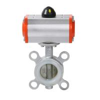 China Wafer Ductile Cast Iron Series Pneumatic Centerline Butterfly Valve Normal Temperature for sale