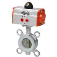 China Wafer Ductile Cast Iron Series Pneumatic Centerline Butterfly Valve Normal Temperature for sale