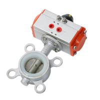 China Wafer Ductile Cast Iron Series Pneumatic Centerline Butterfly Valve Normal Temperature for sale