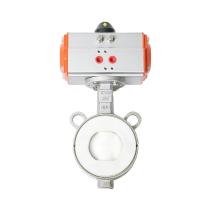 China Fully Lined PTFE Soft Seal Ductile Iron Pneumatic Clamp Butterfly Valve for Industrial for sale