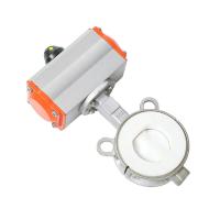 China Fully Lined PTFE Soft Seal Ductile Iron Pneumatic Clamp Butterfly Valve for Industrial for sale
