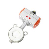 China Fully Lined PTFE Soft Seal Ductile Iron Pneumatic Clamp Butterfly Valve for Industrial for sale