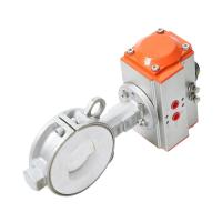 China PTFE Actuator Stainless Steel 304 Soft Sealed Butterfly Valve for Customized Port Size for sale