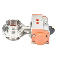 China Manual Operation 304 Stainless Steel Pneumatic Clamp Type Sanitary Butterfly Valve for sale