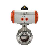 China Manual Operation 304 Stainless Steel Pneumatic Clamp Type Sanitary Butterfly Valve for sale
