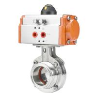 China EPDM PTFE Seal Material 2 inch Tri Clamp Sanitary Butterfly Valve with Pneumatic Actuator for sale