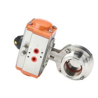 China EPDM PTFE Seal Material 2 inch Tri Clamp Sanitary Butterfly Valve with Pneumatic Actuator for sale
