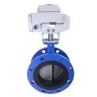 China 4 inch Double Flange Ductile Iron Electric Actuator Butterfly Valve for Water Media for sale