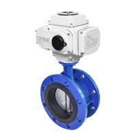 China 4 inch Double Flange Ductile Iron Electric Actuator Butterfly Valve for Water Media for sale