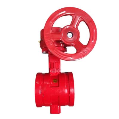 China Gas Media Soft Seal Grooved Turbine Butterfly Valve D381X Hydraulic for sale
