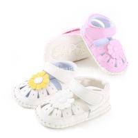 China 2021 Newborn Infant Casual Walking Shoes Toddler Flower PU Leather Girls Summer Sandal for sale