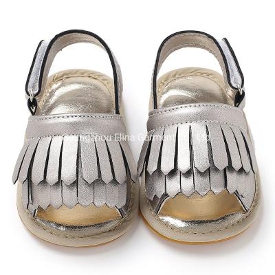 China 2021 Newborn Infant Casual Walking Shoes Toddler Leather Tassel Cartoon Girls and Boys Summer Sandal for sale