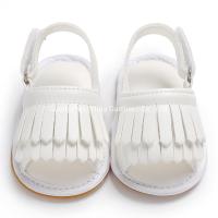 China 2021 Newborn Infant Casual Walking Shoes Toddler Leather Tassel Cartoon Girls and Boys Summer Sandal for sale
