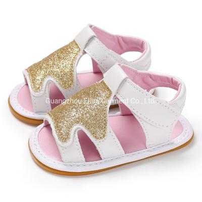 China 2021 Newborn Infant Casual Walking Shoes Toddler Leather Lace Flower Girls Summer Sandal for sale