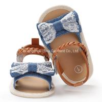 China 2021 Newborn Infant Casual Walking Shoes Toddler Leather Lace Flower Girls Summer Sandal for sale