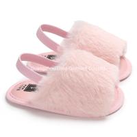 China 2021 Newborn Infant Casual Walking Shoes Toddler Fur Imitation Girls Summer Sandal for sale