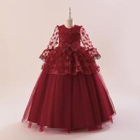 China Baby Clothes Flower Girls Party Garment Wedding Dress Princess Long Dress for sale
