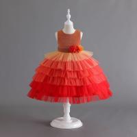 China Baby Clothes Girls Cake Party Garment Wedding Dress Progressive Color Ball Gown for sale