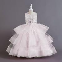 China Baby Clothes Sequin Embroidery Lace Girls Party Garment Wedding Dress Princess High Quality Fluffy Cake Dress for sale