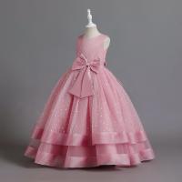 China Baby Clothes Sleeveless Sequin Embroidery Girls Party Garment Wedding Dress Princess High Quality Fluffy Dress for sale