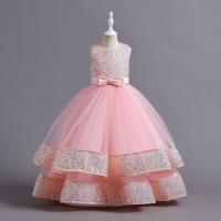 China Baby Clothes Sequin Embroidery Girls Party Garment Wedding Dress Princess High Quality Fluffy Dress for sale