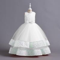 China Baby Clothes Sequin Embroidery Girls Party Garment Wedding Dress Princess High Quality Fluffy Dress for sale