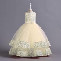 China Baby Clothes Sequin Embroidery Girls Party Garment Wedding Dress Princess High Quality Fluffy Dress for sale
