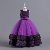 China Baby Clothes Sequin Embroidery Girls Party Garment Wedding Dress Princess High Quality Fluffy Dress for sale
