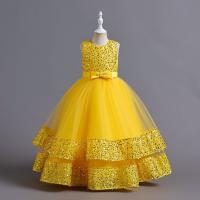 China Baby Clothes Sequin Embroidery Girls Party Garment Wedding Dress Princess High Quality Fluffy Dress for sale