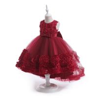 China Baby Clothes Back-Long Girls Party Garment Wedding Dress Princess High Quality Fluffy Dress for sale