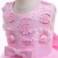 China Baby Clothes Back-Long Girls Party Garment Wedding Dress Princess High Quality Fluffy Dress for sale