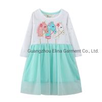 China Girls Rainbow Tulle Dress Long-Sleeve Children Cute Dress Casual Dress 2-7y for sale