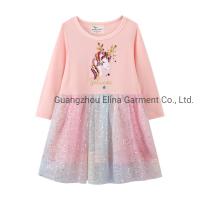 China Girls Rainbow Tulle Dress Long-Sleeve Children Cute Dress Casual Dress 2-7y for sale