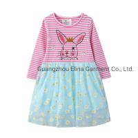 China Girls Rainbow Tulle Dress Long-Sleeve Children Cute Dress Casual Dress 2-7y for sale