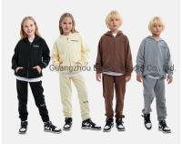 China Wholesale Long Sleeve Zipper Sport T Shirt Pants Custom Kids Sweatshirts and Hoodies Kids Sweat Suits Toddler Boys and Girls Clothing Sets Cotton for sale