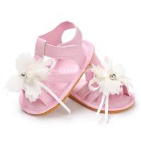 China Newborn Infant Casual Walking Shoes Toddler Leather Girls Sweet Flower Summer Sandal for sale
