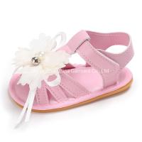 China Newborn Infant Casual Walking Shoes Toddler Leather Girls Sweet Flower Summer Sandal for sale