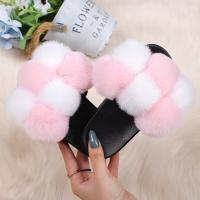 China 2021 Fashion Baby Shoes Baby House Bedroom Indoor Home Winter Warm Fox Faux Fur Fluffy Fuzzy Shoes Mother and Daughter Shoes Slipper for sale
