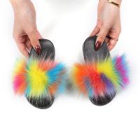 China 2021 Baby Shoes Baby House Bedroom Indoor Home Winter Warm Fox Faux Fur Fluffy Fuzzy Shoes Mother and Daughter Shoes Slipper for sale
